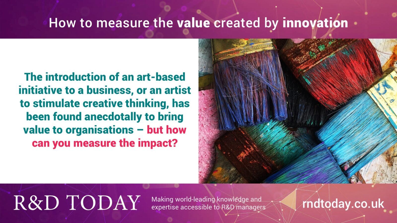 Arts Value Map: an alternative way to measure creativity | R&D Today